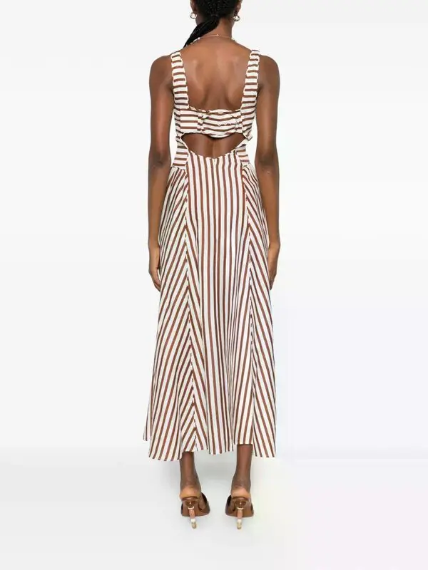 Cult Gaia Carla Striped Midi Dress - White
