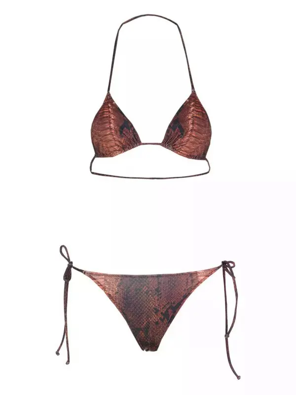 Jean Paul Gaultier Printed Bikini - Brown