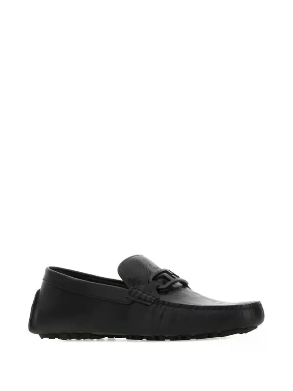 Fendi Diver O Lock Leather Loafers
