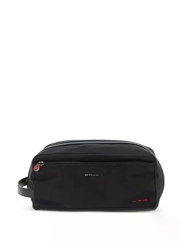 Kiton Zipped Wash Bag - Black