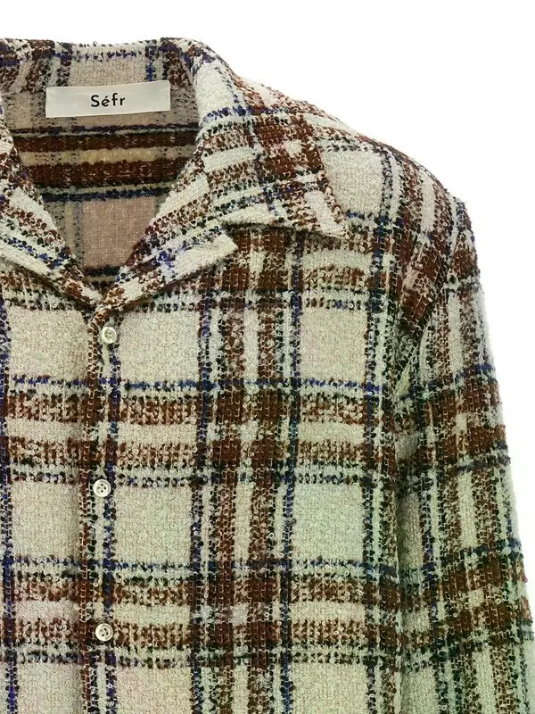 Séfr Ojai Textured Check Shirt - Neutrals