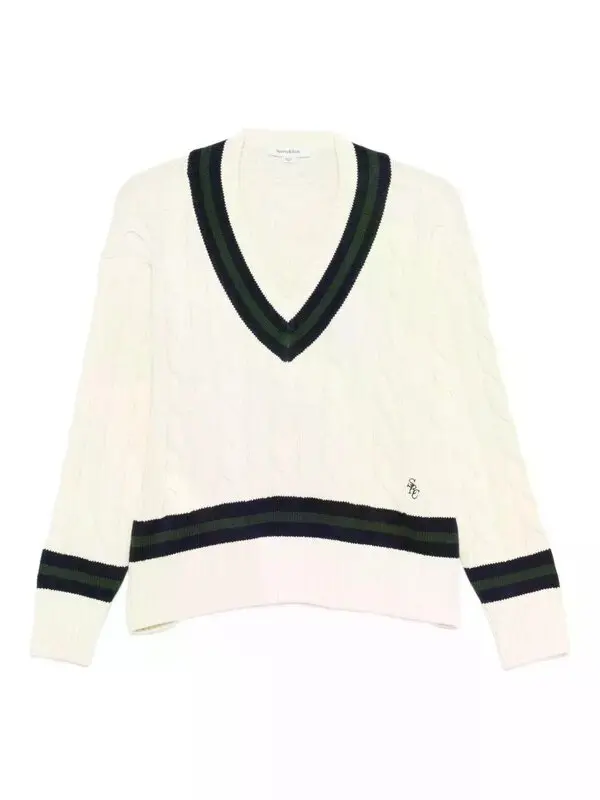 SPORTY & RICH V-neck Striped Knitwear