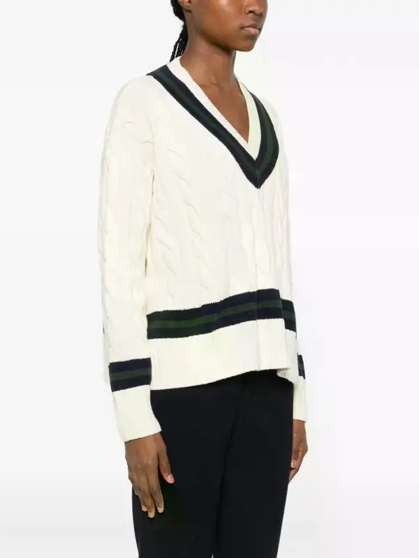 SPORTY & RICH V-neck Striped Knitwear