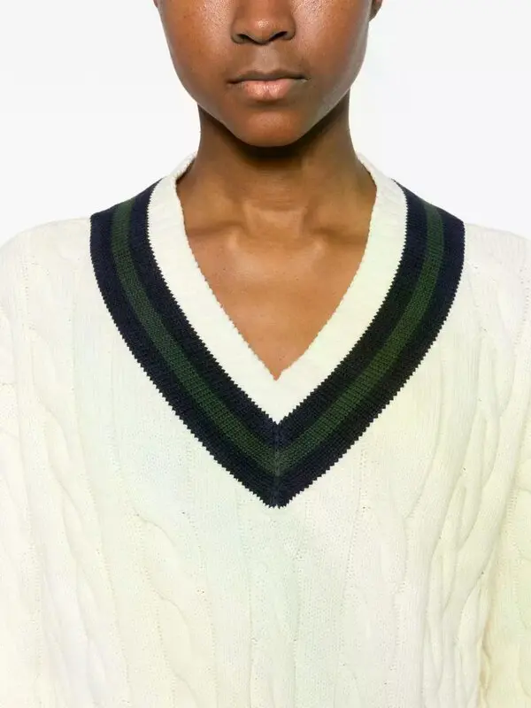 SPORTY & RICH V-neck Striped Knitwear