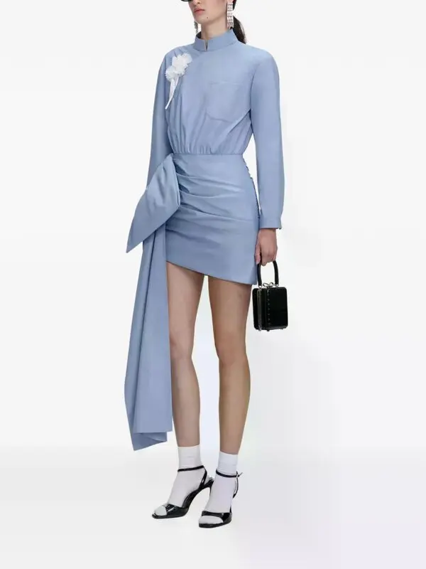 SELF-PORTRAIT Tie Side Bow Mini Dress