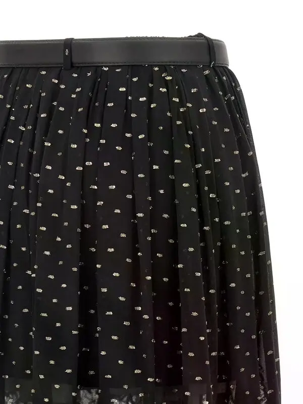 SELF-PORTRAIT Chiffon Lace Maxi Skirt With Metallic Fil Coupé Detail
