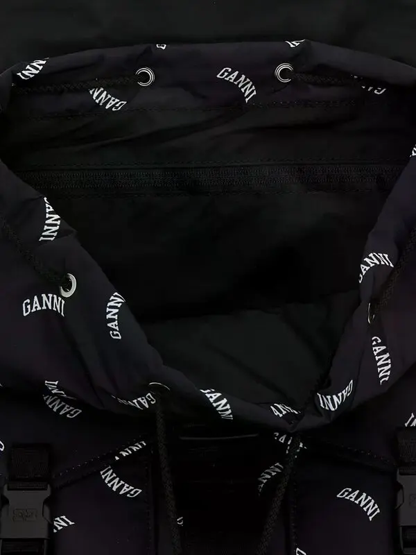 GANNI Logo-print Buckle Backpack