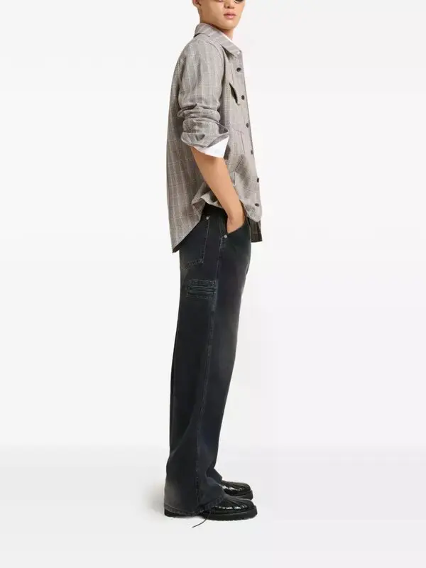 Marni Wool Shirt With Tartan Check - Grey