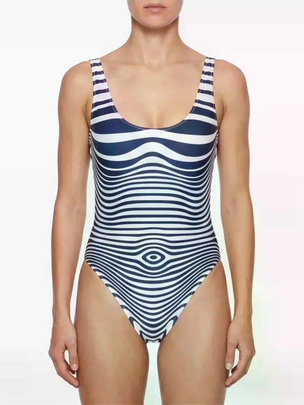 JEAN PAUL GAULTIER Printed One-piece Swimsuit - Blue