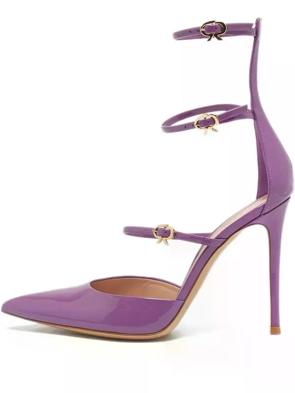 GIANVITO ROSSI Strappy Pointed-toe Pumps - Purple