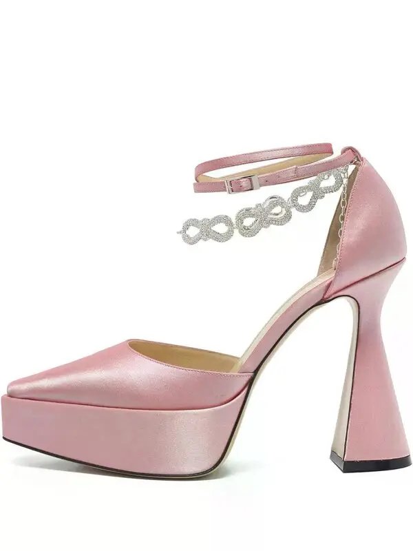 Mach & Mach Crystal-embellished Platform Pumps - Pink