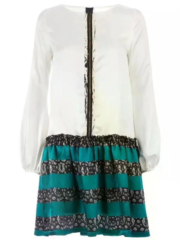 Twisty Parallel Universe Contrast Shirt Dress