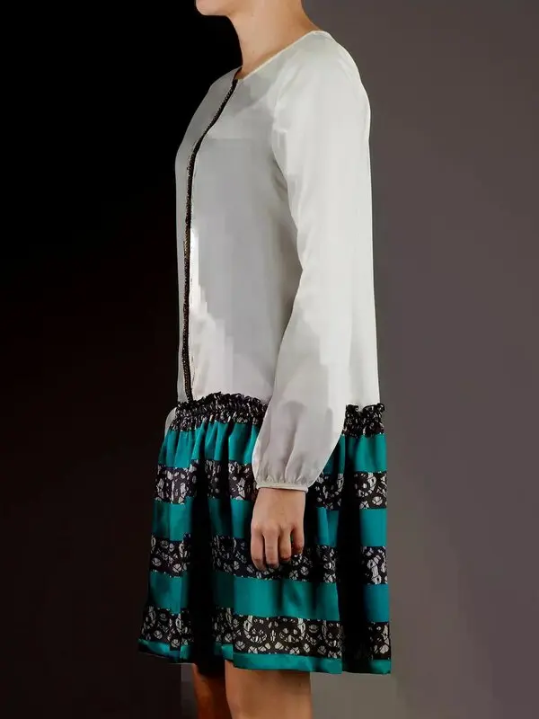Twisty Parallel Universe Contrast Shirt Dress