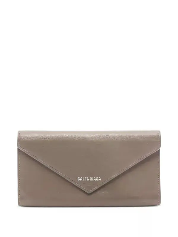Balenciaga 2000s Bifold Leather Long Wallet - Neutrals