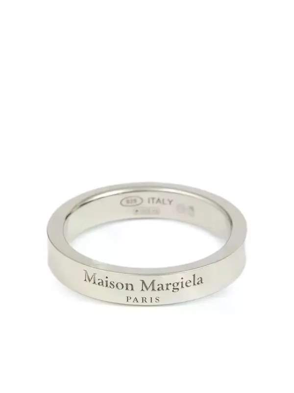 MAISON MARGIELA Engraved Logo Band Ring - Silver