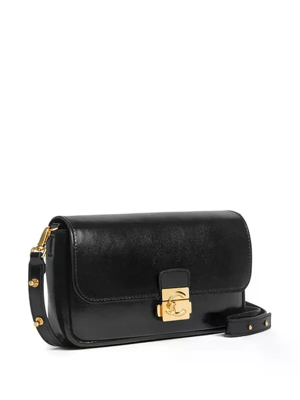 COCCINELLE Mini Shoulder Bag With Lock Logo Plaque - Black