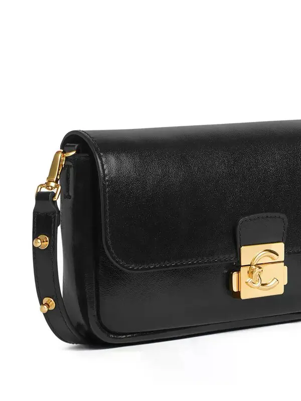 COCCINELLE Mini Shoulder Bag With Lock Logo Plaque - Black