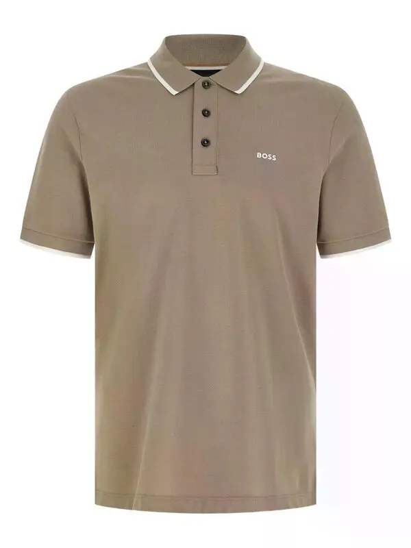 BOSS Logo-detail Polo Shirt - Neutrals