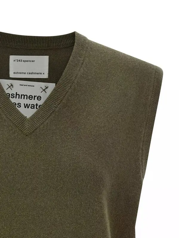 EXTREME CASHMERE X Spencer V-neck Vest - Green