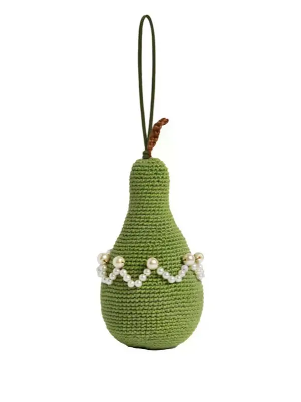 GOHAR WORLD Crochet Pear Bag Charm - Green