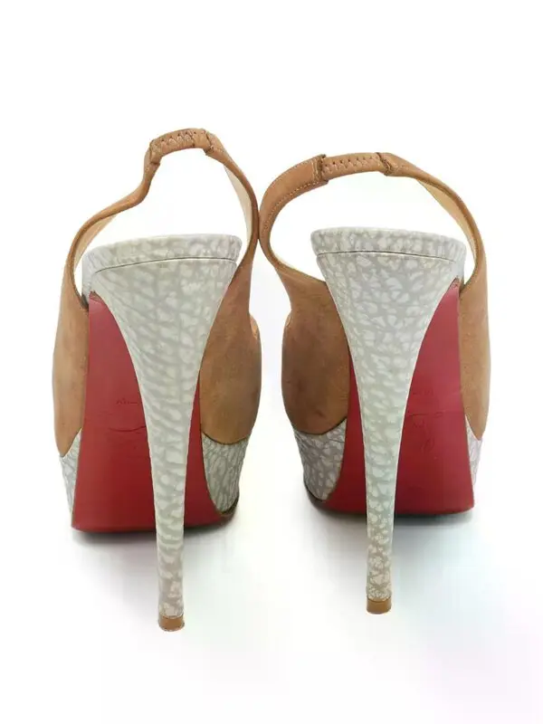 CHRISTIAN LOUBOUTIN Lady Peep Open-toe Slingback Sandals - Neutrals