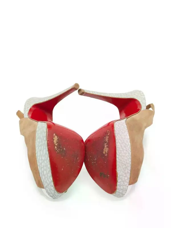 CHRISTIAN LOUBOUTIN Lady Peep Open-toe Slingback Sandals - Neutrals