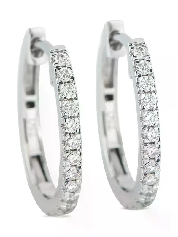 LB EXCLUSIVE Diamond Hoop Earrings - Silver