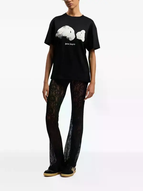 Palm Angels Spray Broken Bear Graphic T-shirt - Black