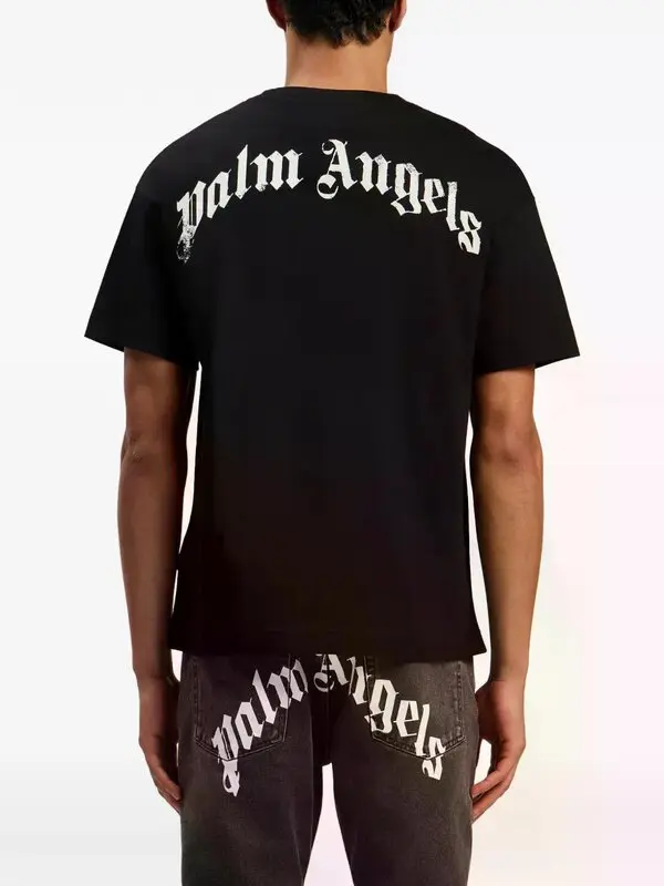 Palm Angels Spray Broken Bear Graphic T-shirt - Black
