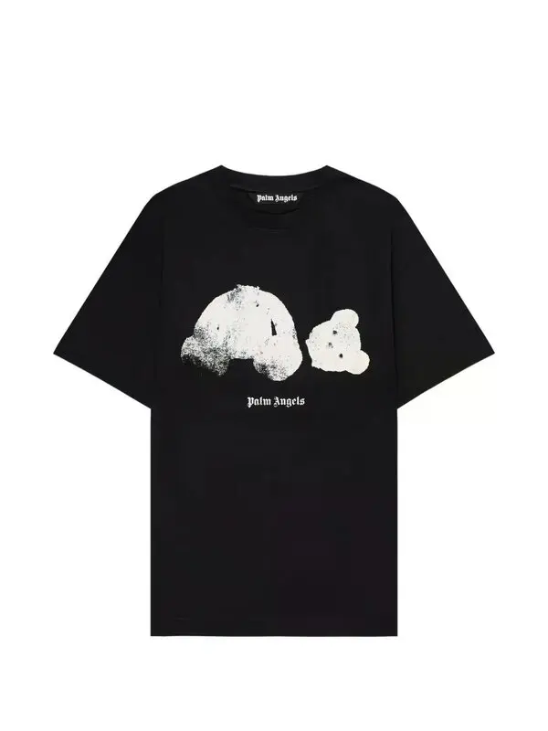 Palm Angels Spray Broken Bear T-shirt - Black