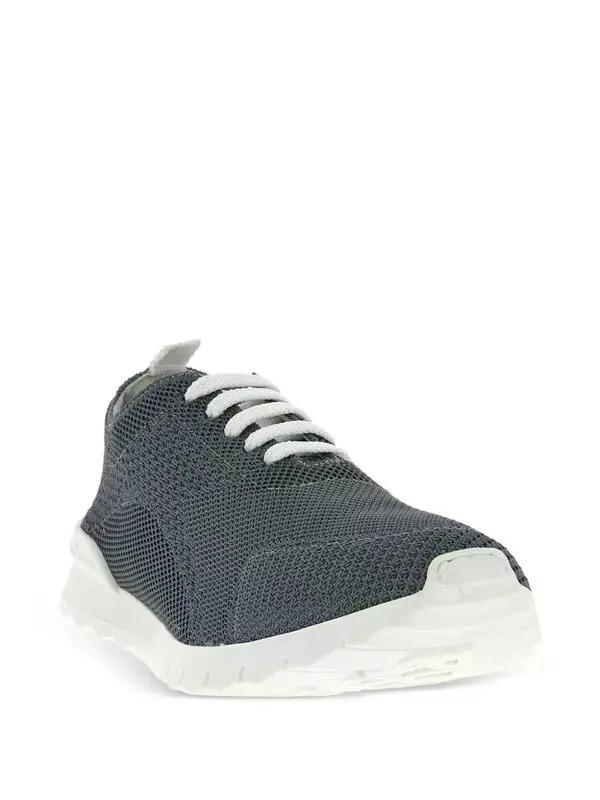 Kiton Lace-up Knit Sneakers - Grey