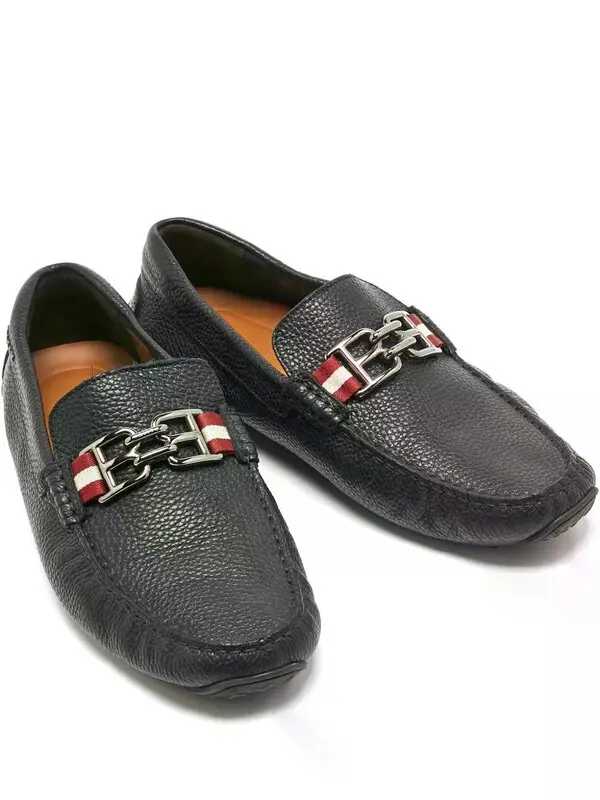 Bally Horsebit Pebbled Loafers