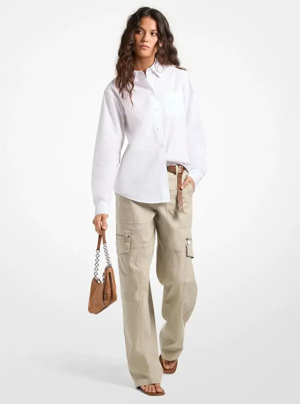 Michael Kors Cotton Poplin Boyfriend Shirt