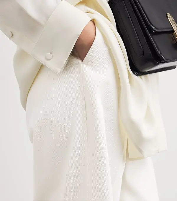 Brioni Cotton-silk Wide-leg Trousers