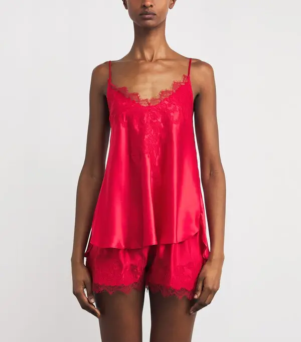 TORLOWEI Silk-lace Cami Top