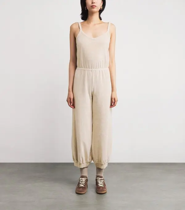 Buy Suzie Kondi Cotton-blend Giorgi Tank Jumpsuit - Beige At 30