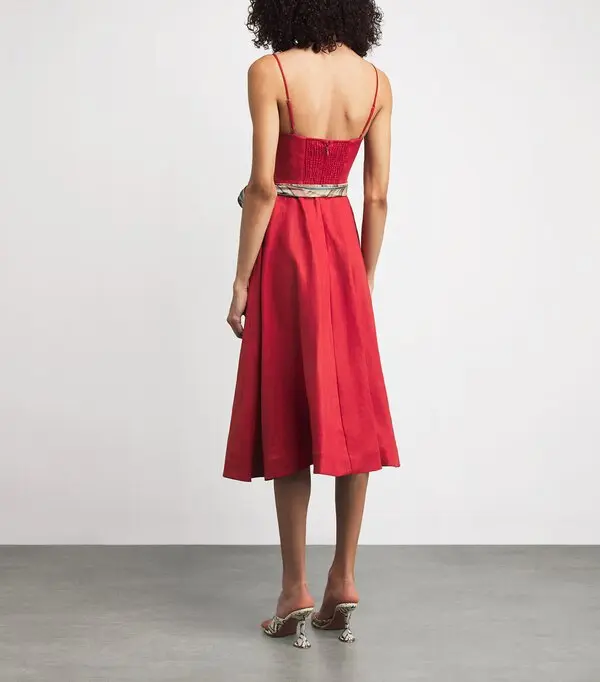 zimmermann silk tuck dress Linen Rebellion Tuck Midi Dress