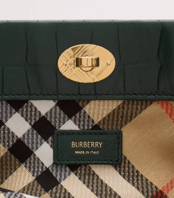 Burberry Lambskin Croc-embossed Cotswolds Pouch