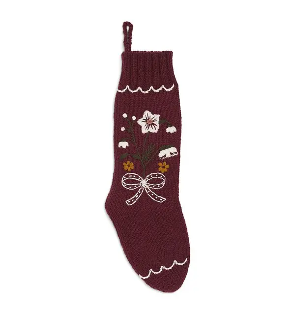 SHIRLEY BREDAL Wool Holiday Hellebore Stocking