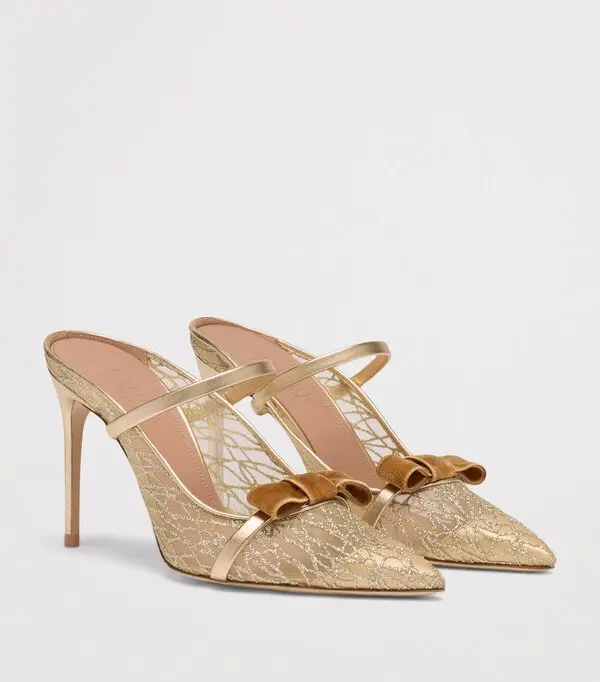 MALONE SOULIERS Glittered Aurora Heeled Mules