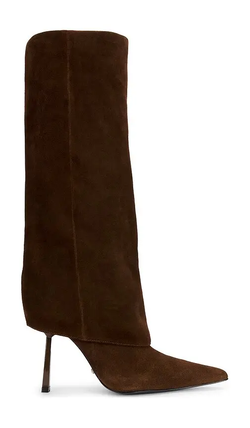 Raye Suede Overlay Stiletto Heel Boots - Brown