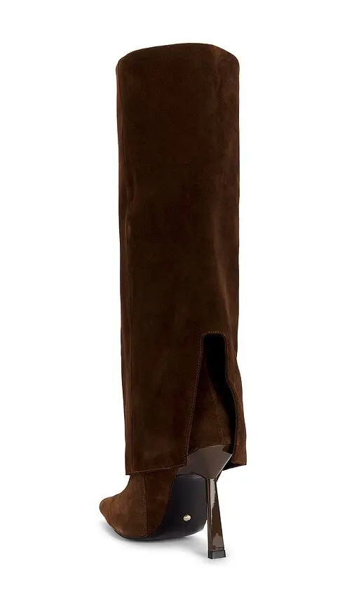 Raye Suede Overlay Stiletto Heel Boots - Brown
