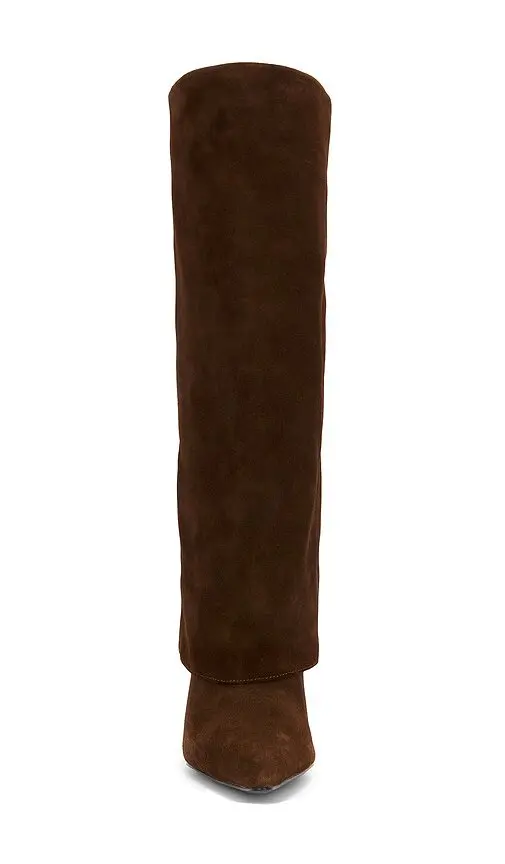 Raye Suede Overlay Stiletto Heel Boots - Brown
