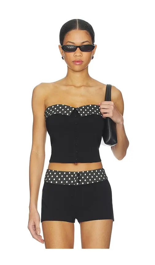 TIGER MIST Albie Corset Top With Polka Dot Trim