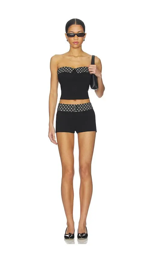 TIGER MIST Albie Corset Top With Polka Dot Trim
