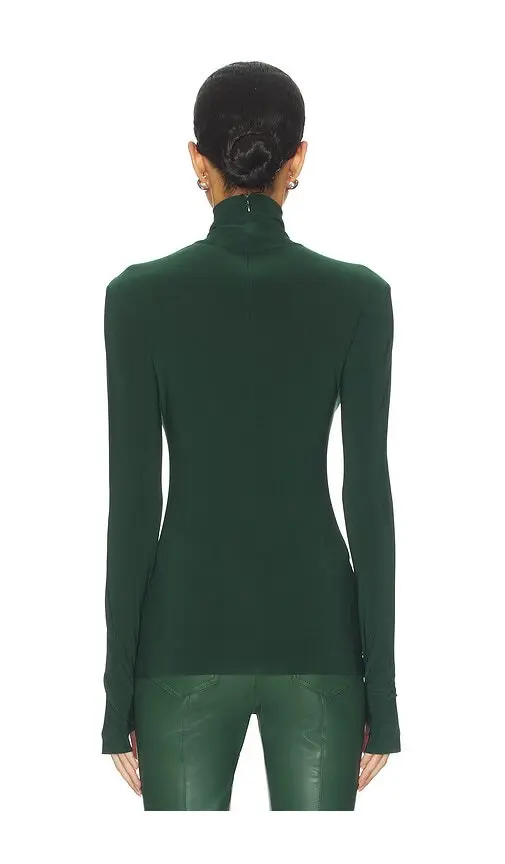Norma Kamali Slim Fit Long Sleeve Turtle Top