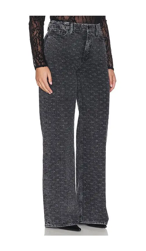 Good American Good Skate Wide Leg Crystal Jeans