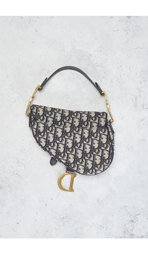 FWRD RENEW Dior Trotter Oblique Mini Saddle Bag - Blue