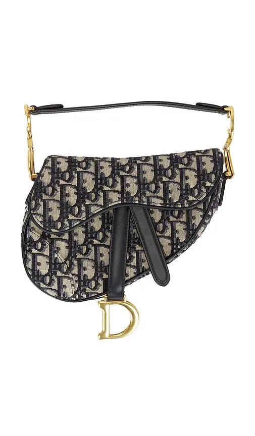 FWRD RENEW Dior Trotter Oblique Saddle Bag - Blue