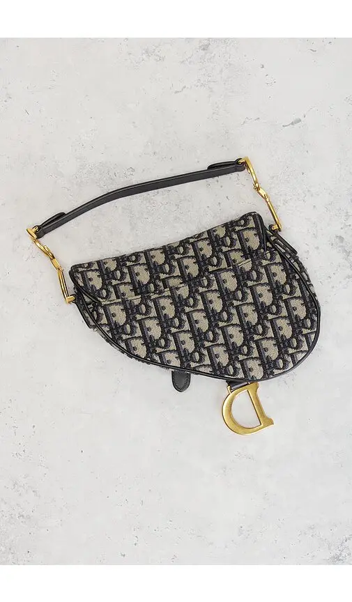 FWRD RENEW Dior Trotter Oblique Saddle Bag - Blue